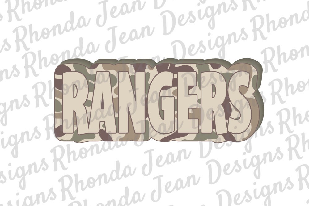 Old School Camo Rangers 3d PNG, Mascot, Team, School Spirit Shirt ...