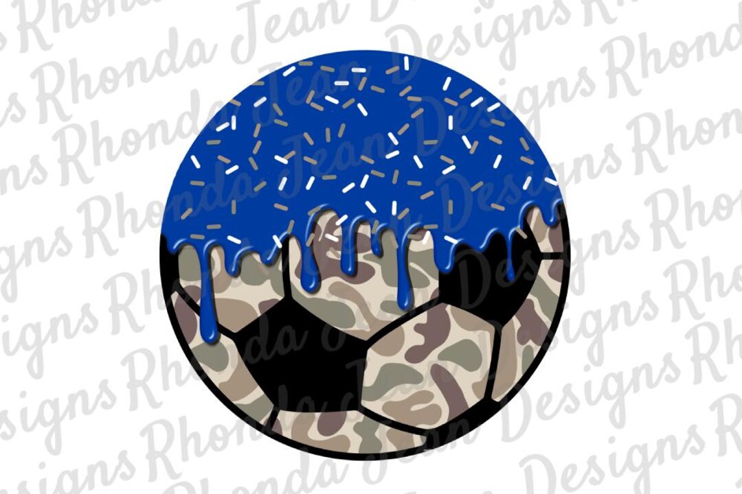 Old School Camo Soccer Ball Drip PNG, Royal Blue Drip, Mascot, Team ...