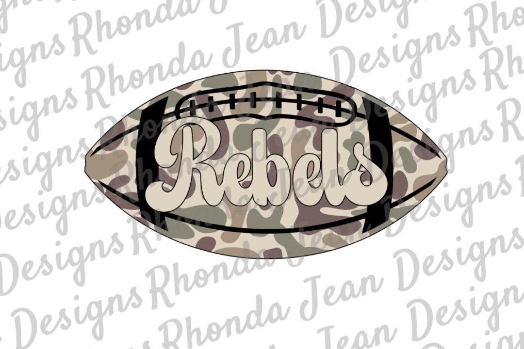 Rebels Old School Camo Football PNG, Digital Download, T-shirt Design ...