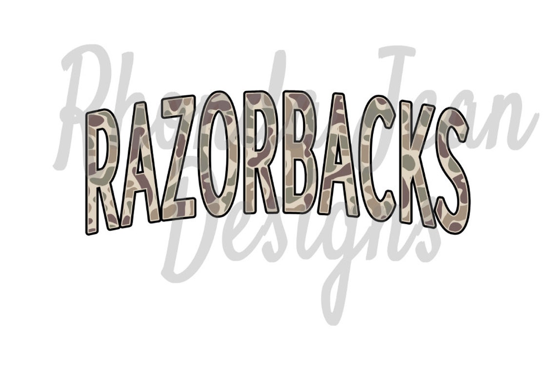 Old School Camo Razorbacks All Caps PNG, Mascot, Team, School Spirit ...