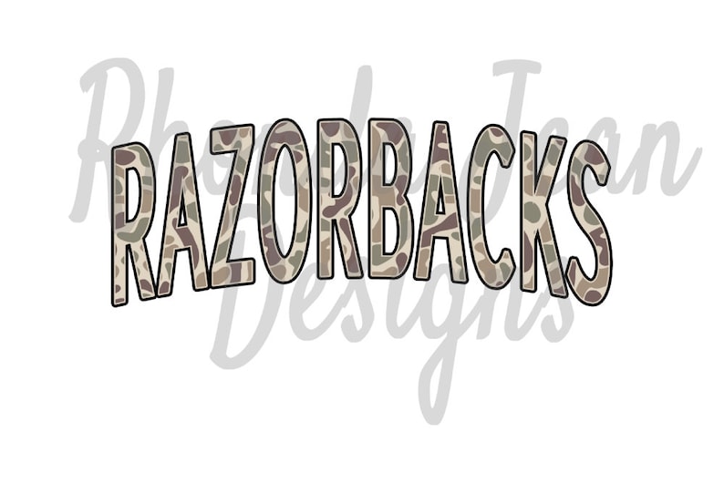 Old School Camo Razorbacks All Caps PNG, Mascot, Team, School Spirit ...