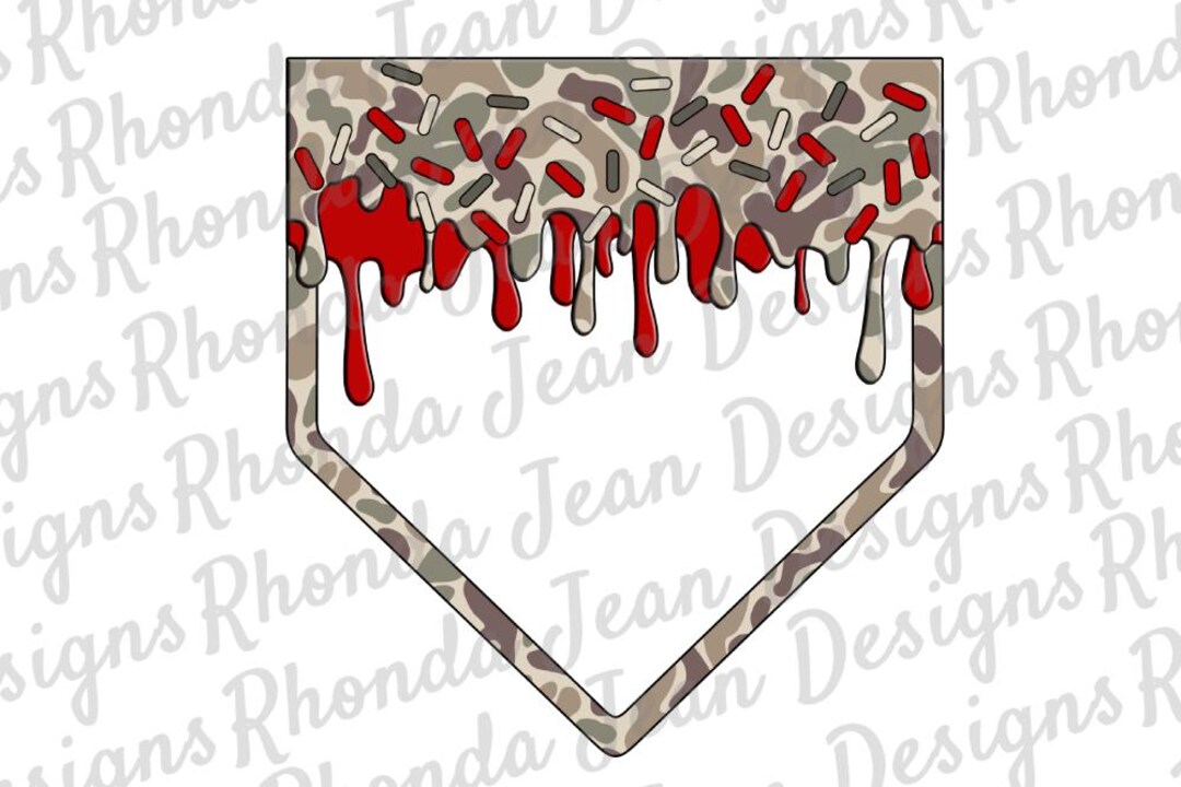 Home Plate Drip Baseball Softball With RED SPRINKLES PNG, Old School ...