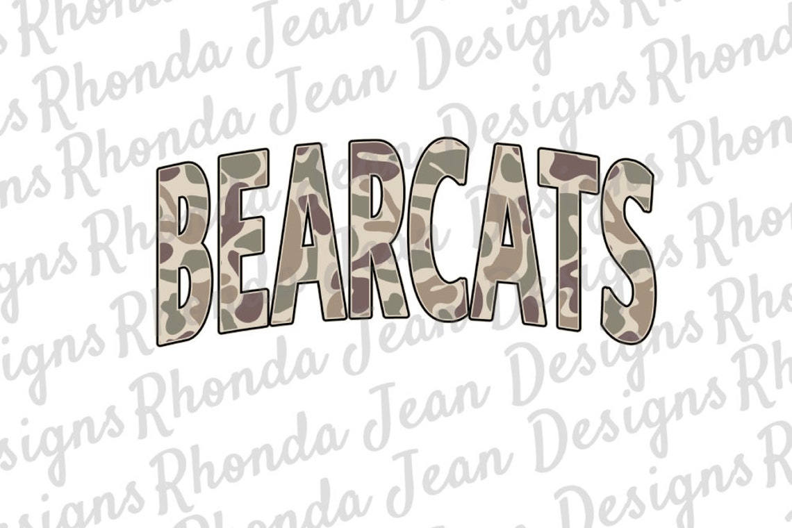 Old School Camo Bearcats All Caps PNG, Mascot, Team, School Spirit ...