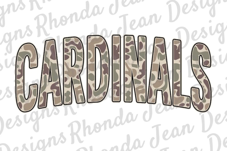 Camo Cardinals PNG: Old School Camo, T-shirt Design (digital Download ...