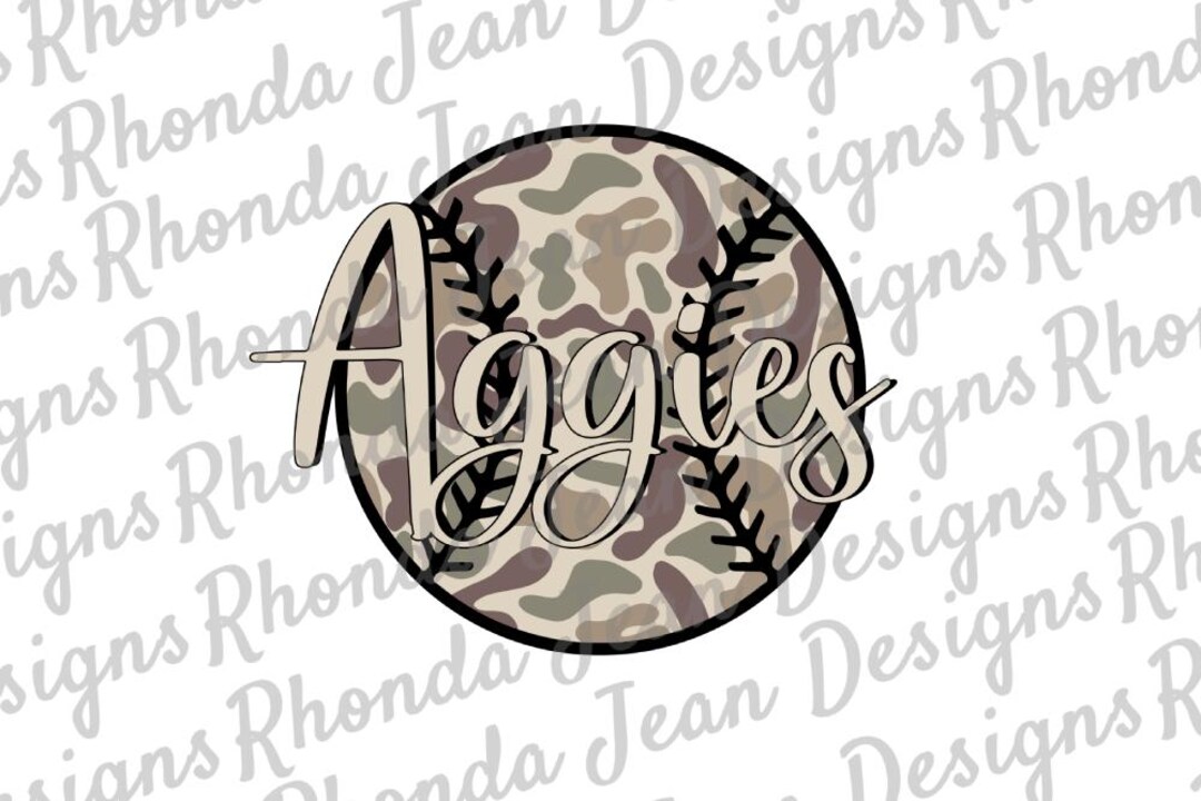 Aggies Old School Camo Baseball PNG, Digital Download, T-shirt Design ...