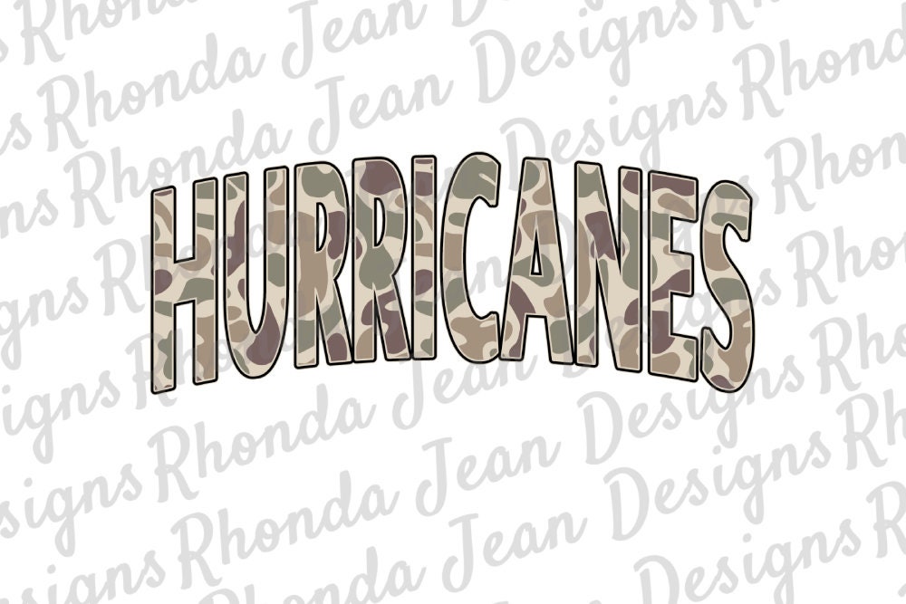 Old School Camo Hurricanes All Caps PNG, Mascot, Team, School Spirit ...