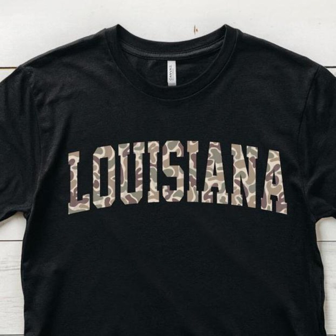 LOUISIANA PNG, Old School Camo, Varsity Style Letters, State T-shirt ...
