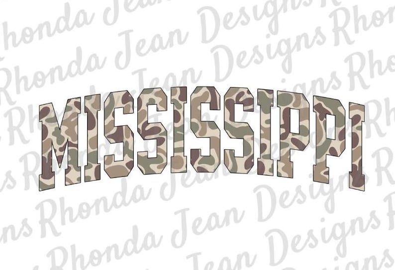 MISSISSIPPI PNG, Old School Camo, Varsity Style Letters, State T-shirt ...
