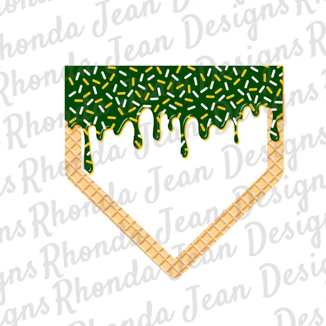 Home Plate Drip Baseball PNG, Green and Gold Drip, T-shirt Design ...