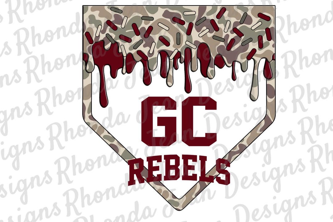 George County Rebels PNG: Camo Home Plate Drip Design (digital Download ...