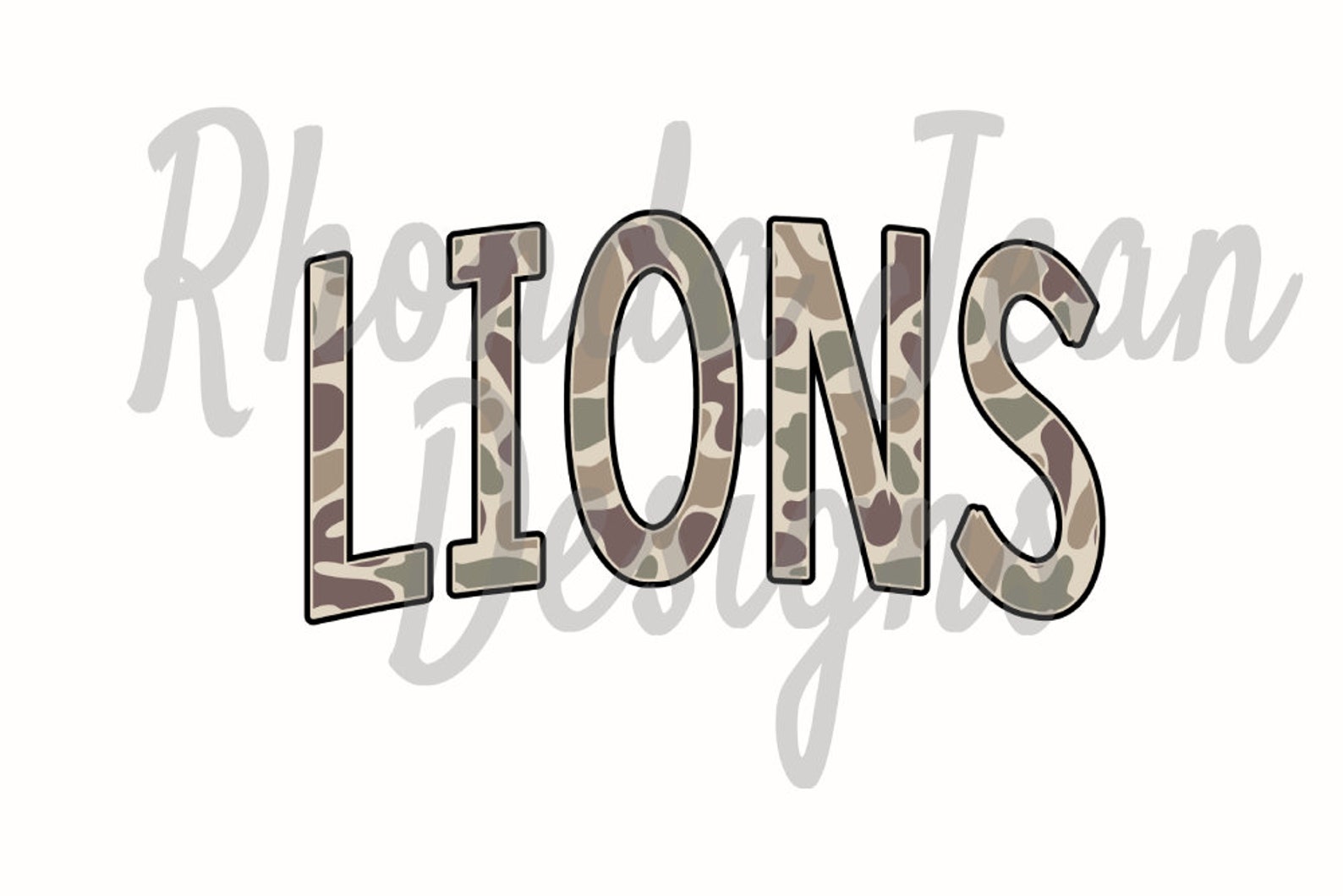 Old School Camo Lions All Caps PNG, Mascot, Team, School Spirit Shirt ...