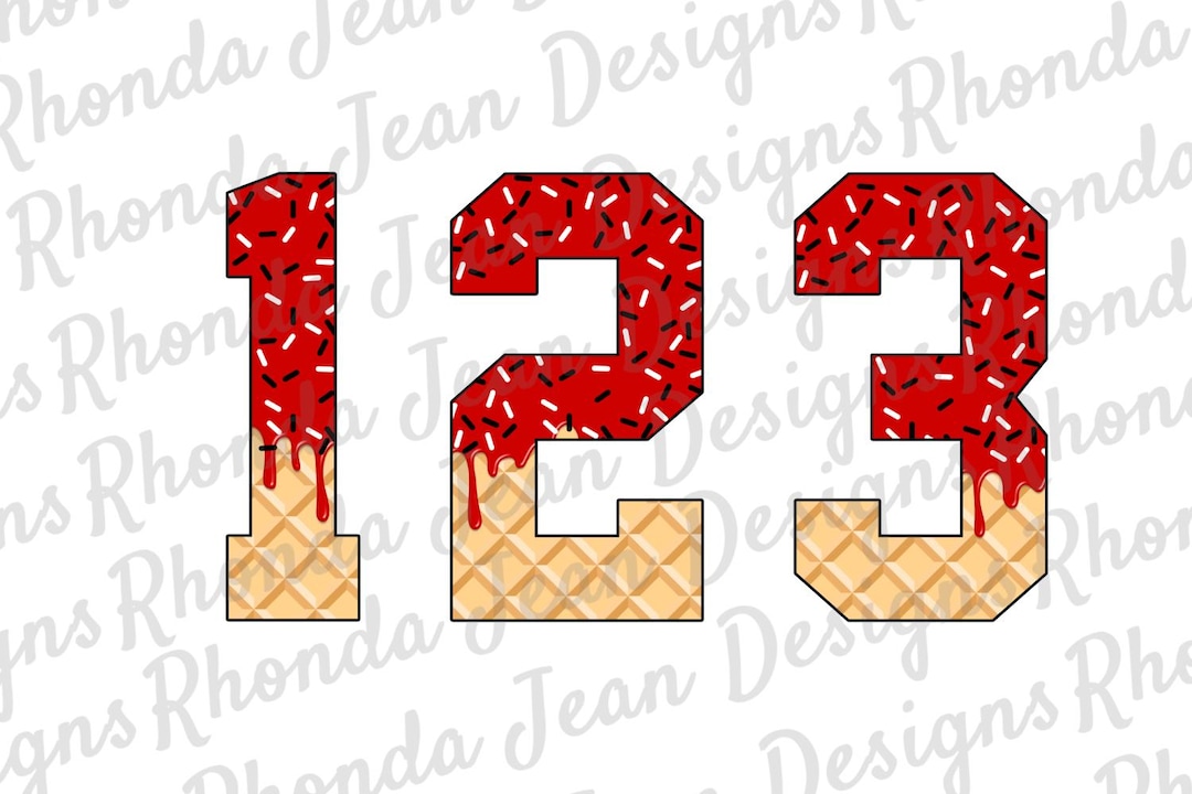 Drip Numbers Set PNG, Red Ice Cream Drip, 0 - 9, Jersey Numbers - Etsy