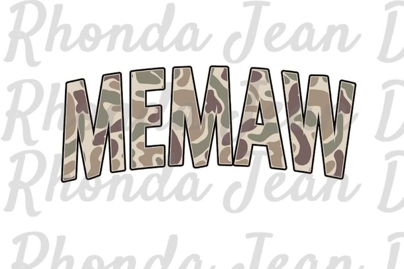 Old School Camo Memaw PNG, Family, Women's Digital T-shirt Design for ...