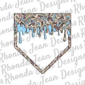 Home Plate Drip Baseball BLUE SPRINKLES PNG, Old School Camo, Light ...