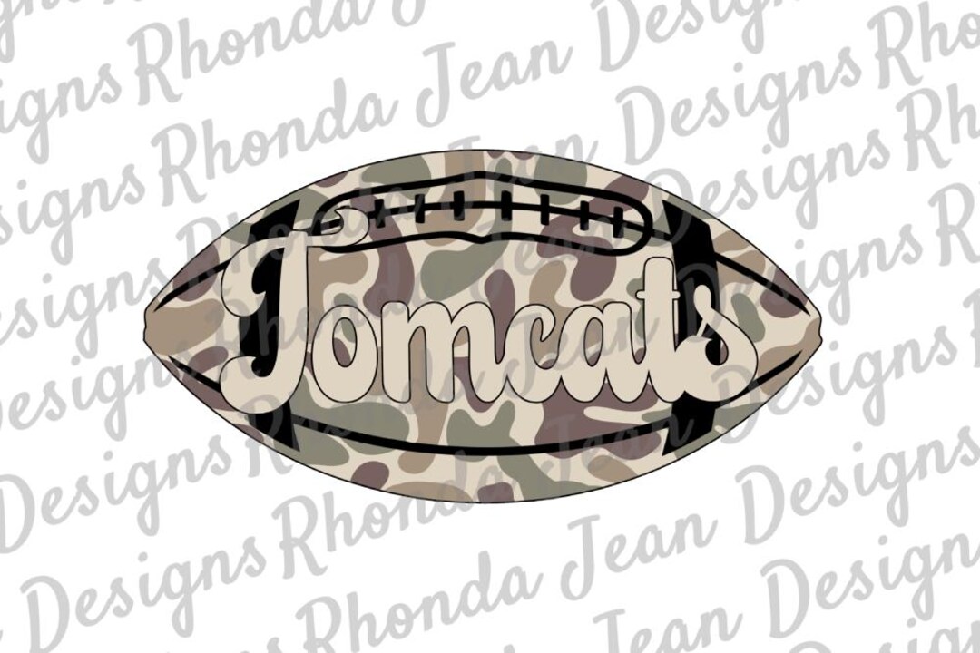 Tomcats Old School Camo Football PNG, Digital Download, T-shirt Design ...