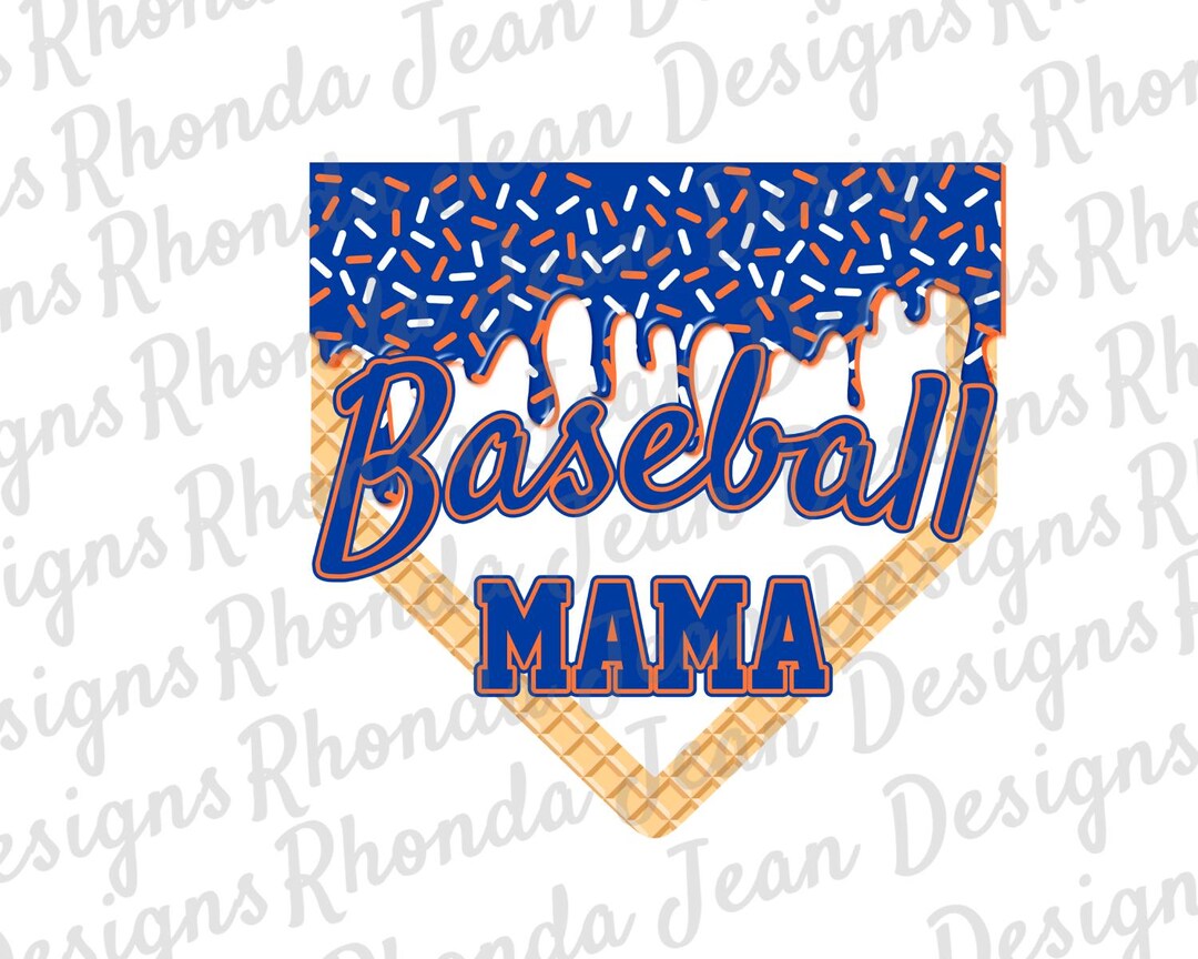 Baseball Mama PNG, Home Plate, Royal Blue Drip, Orange and White ...