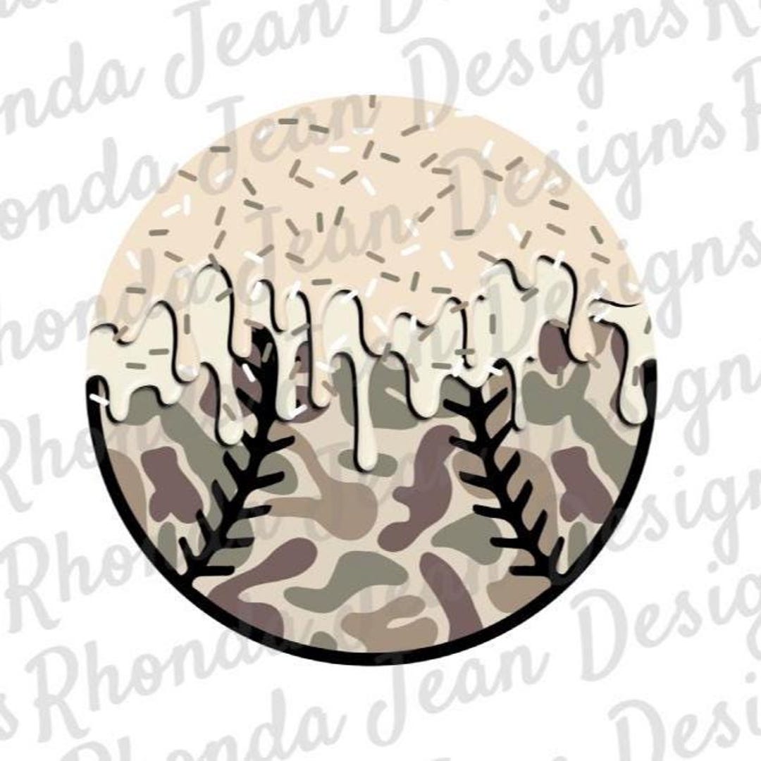 Old School Camo Drip Baseball Softball PNG, Digital Download, T-shirt ...