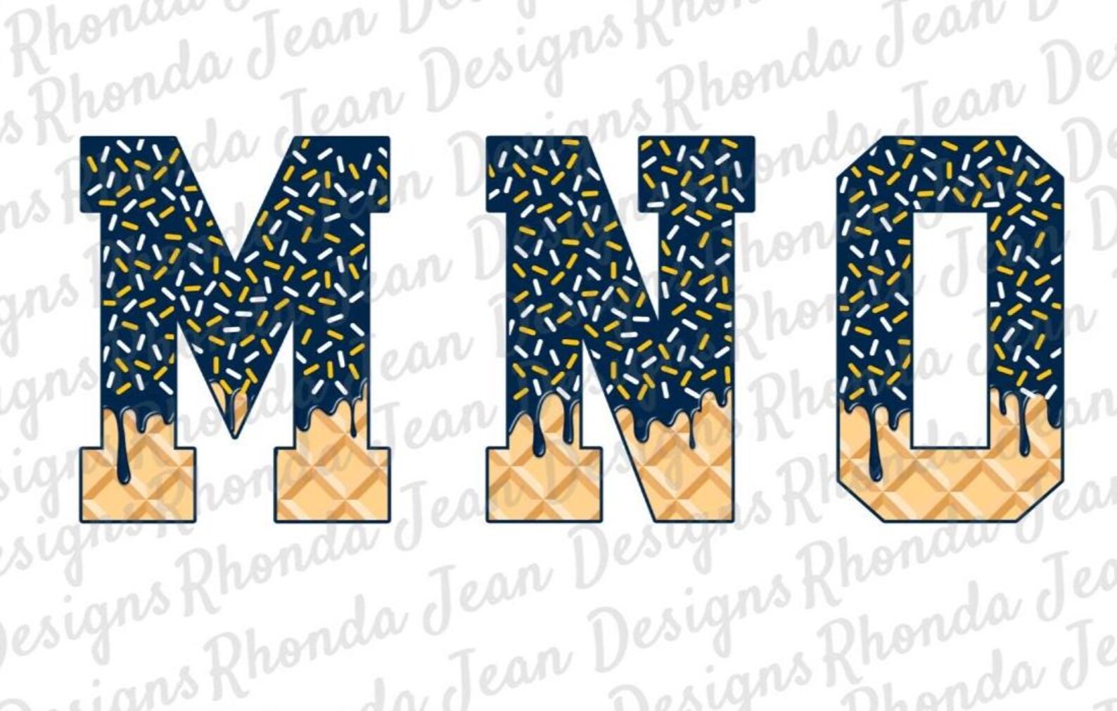 Drip Alphabet PNG Set: Navy, Gold Sprinkles (digital Download) - Etsy