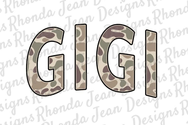 Old School Camo Gigi PNG, Family, Women's Digital T-shirt Design for ...