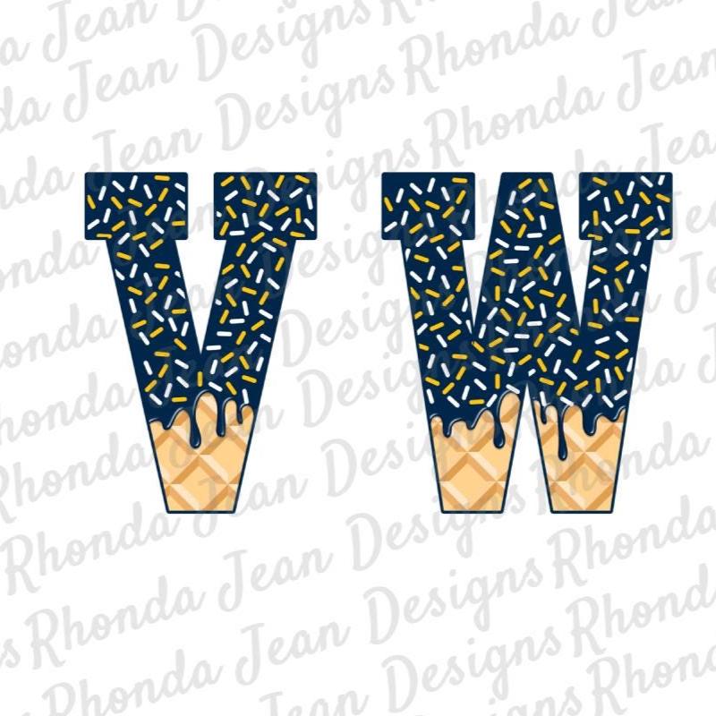 Drip Alphabet PNG Set: Navy, Gold Sprinkles (digital Download) - Etsy