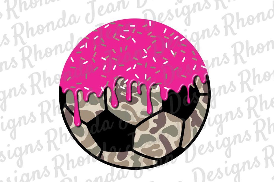 Old School Camo Soccer Ball Drip PNG, Pink Drip, Mascot, Team, School ...