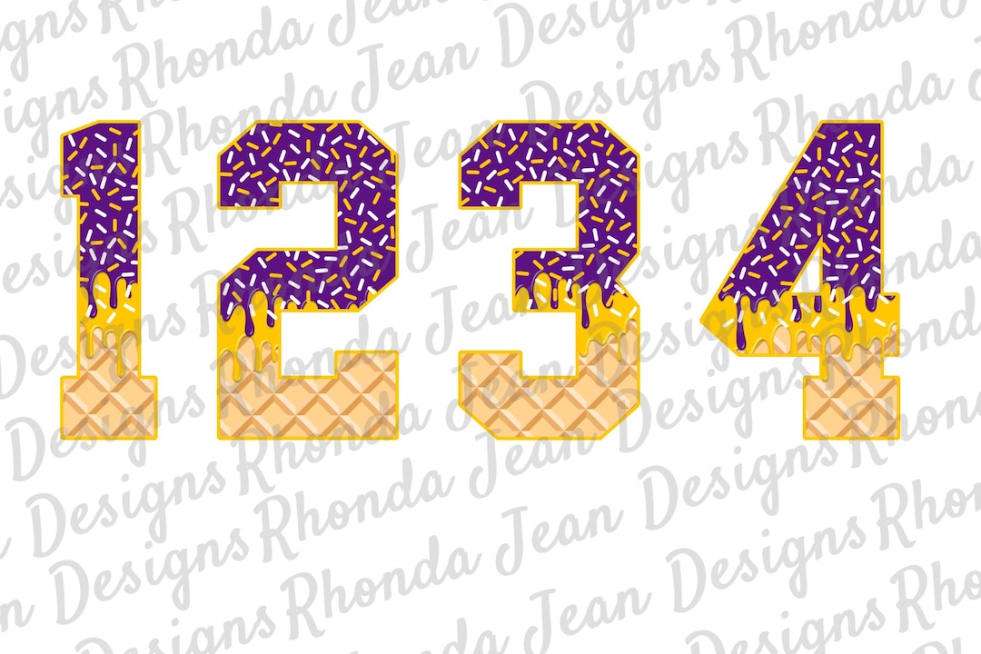 Purple and Gold Drip Numbers Set: PNG Digital Download (0-10) - Etsy