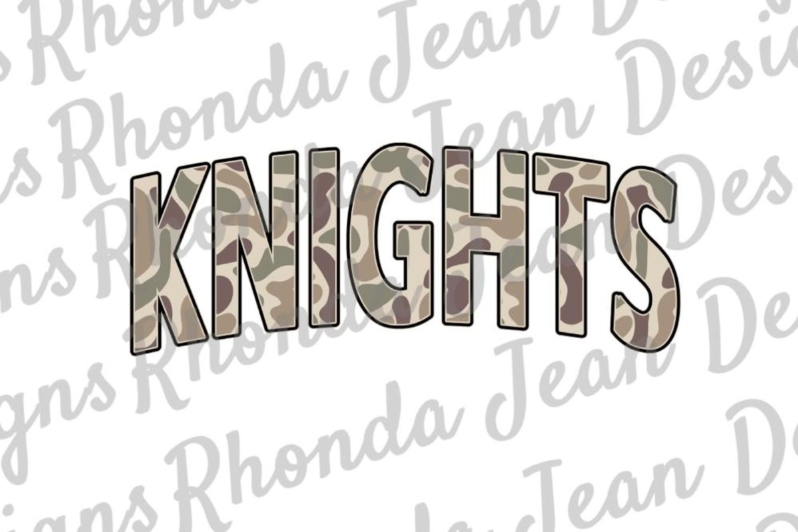 Old School Camo Knights All Caps PNG, Mascot, Team, School Spirit Shirt ...