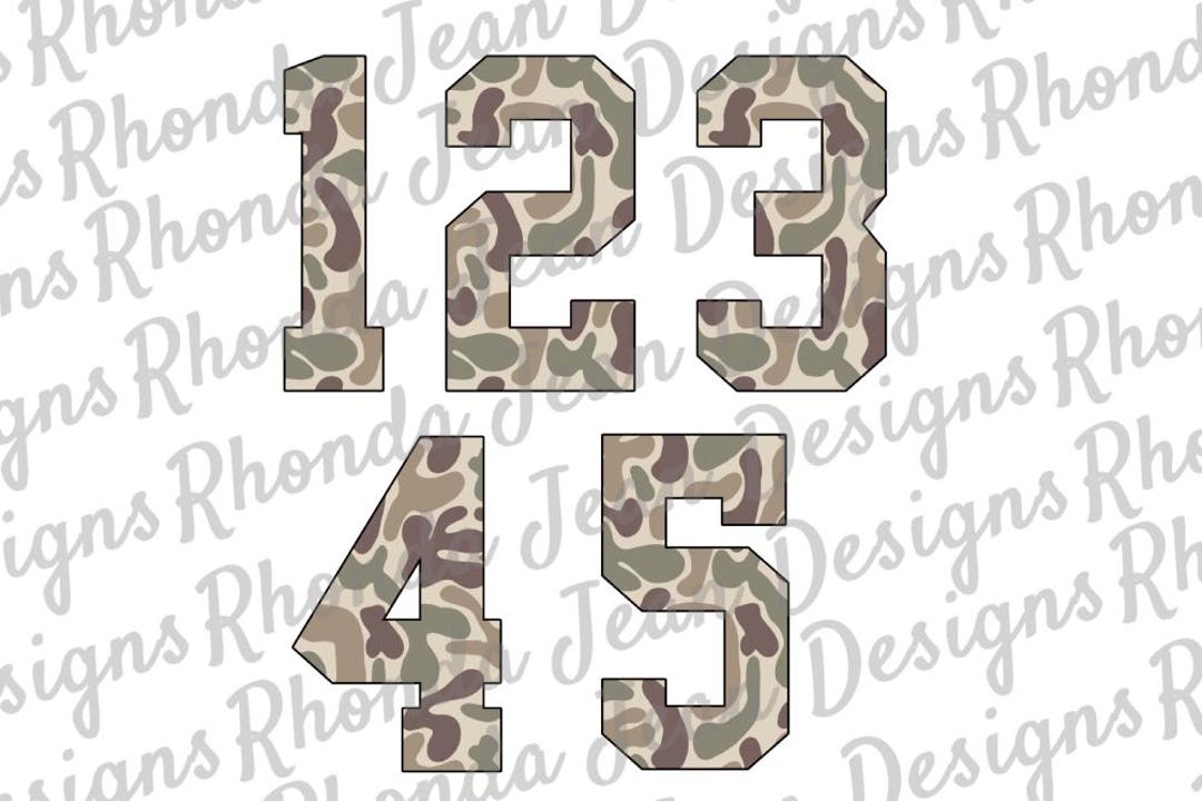 Camo Numbers Set PNG, Old School Camo, T-shirt Design, Digital Download ...