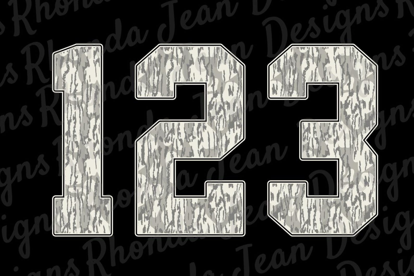 Camo Numbers PNG Set: Gray Bottomland Camouflage (digital Download) - Etsy