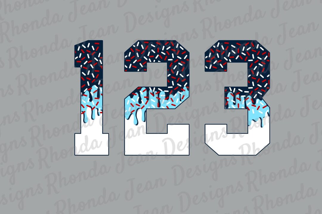 Drip Numbers Set PNG, Red White Navy Drip, Ice Cream Drip, 0 - 9 ...