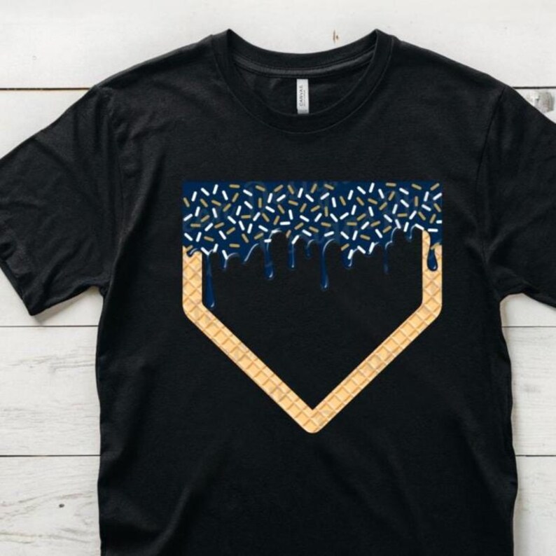 Home Plate Drip Baseball PNG, Navy Blue Drip, Gold and White Sprinkles ...