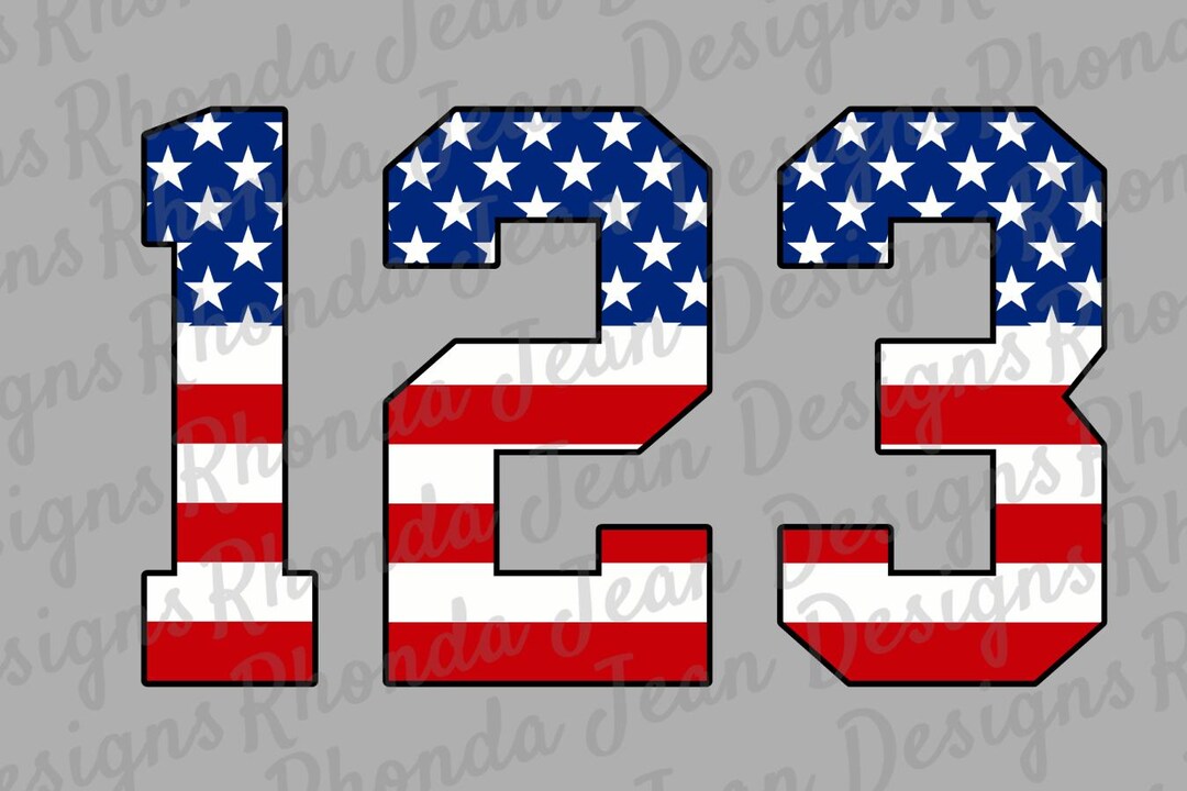 Patriotic Baseball Numbers PNG Set: Red White Blue (digital Download ...