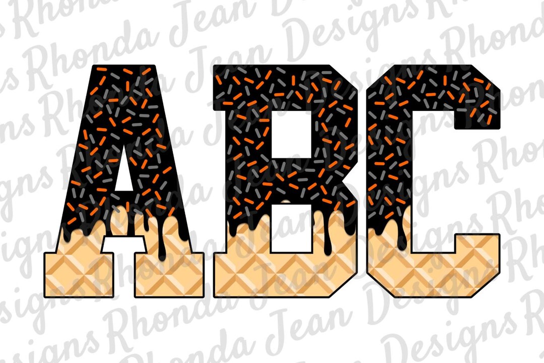 Drip Alpha Set PNG, Black Drip, Orange and Gray Sprinkles, T-shirt ...