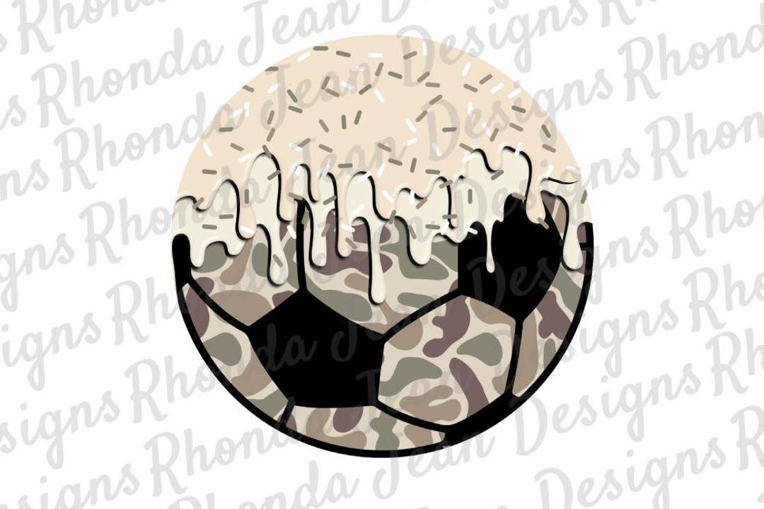 Old School Camo Soccer Ball Drip PNG, Mascot, Team, School Spirit Shirt ...