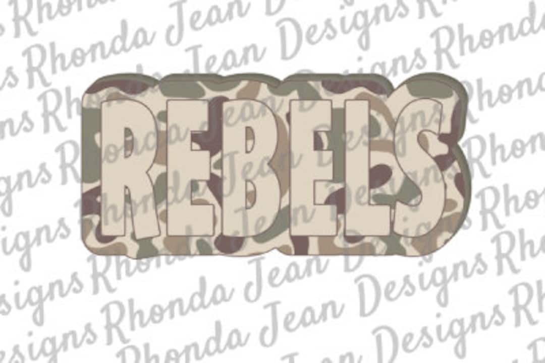 Old School Camo Rebels PNG, Mascot, Team, School Spirit Shirt, Digital ...