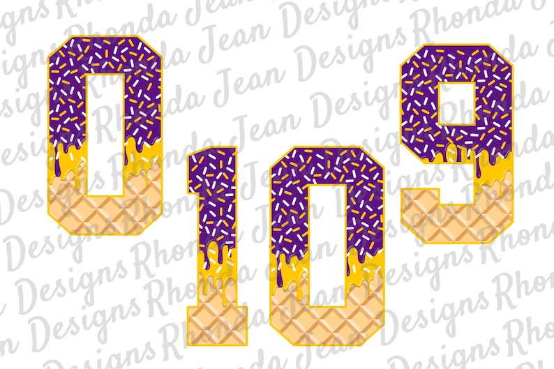 Purple and Gold Drip Numbers Set: PNG Digital Download (0-10) - Etsy