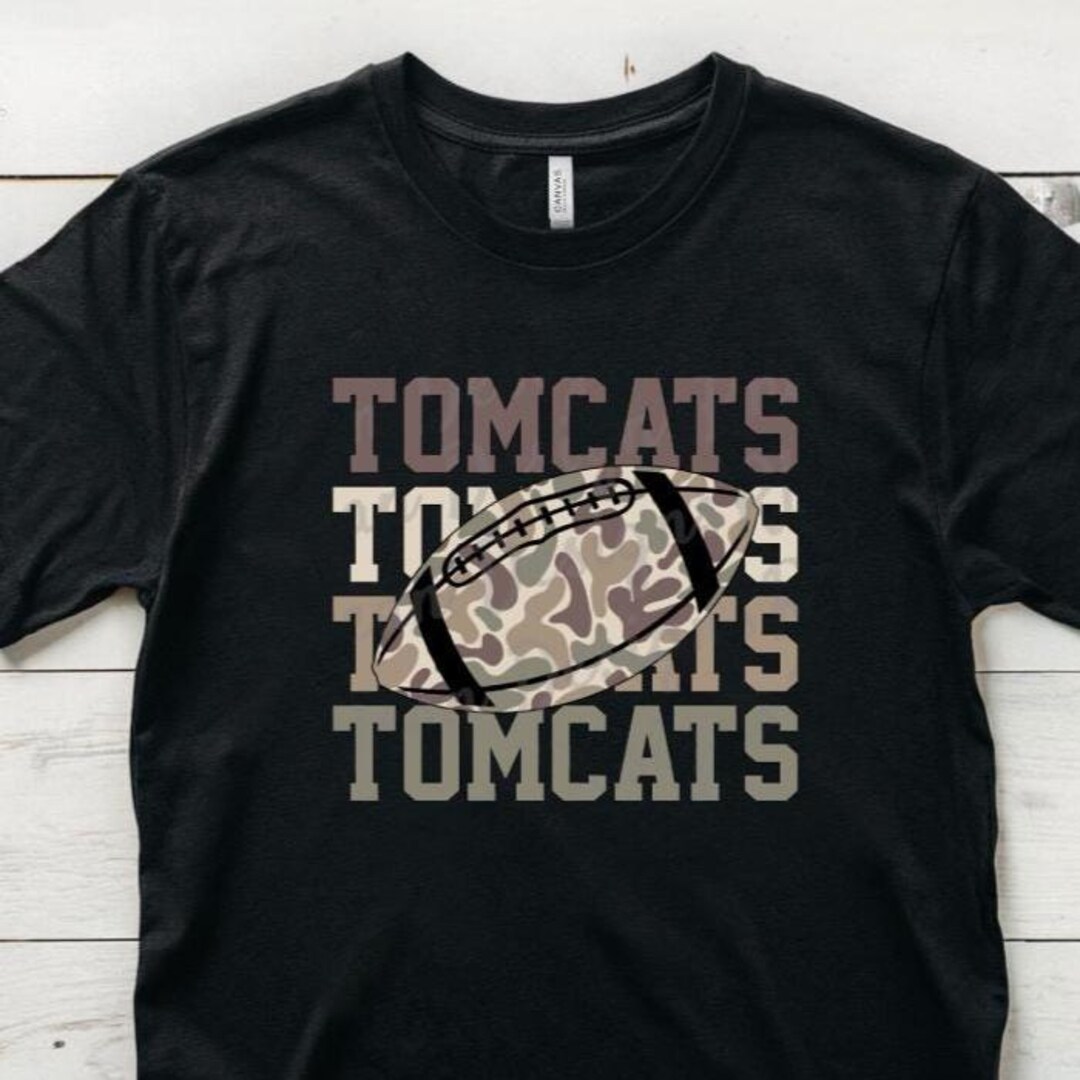 Tomcats PNG: Camo Football T-shirt Design, (digital Download) - Etsy
