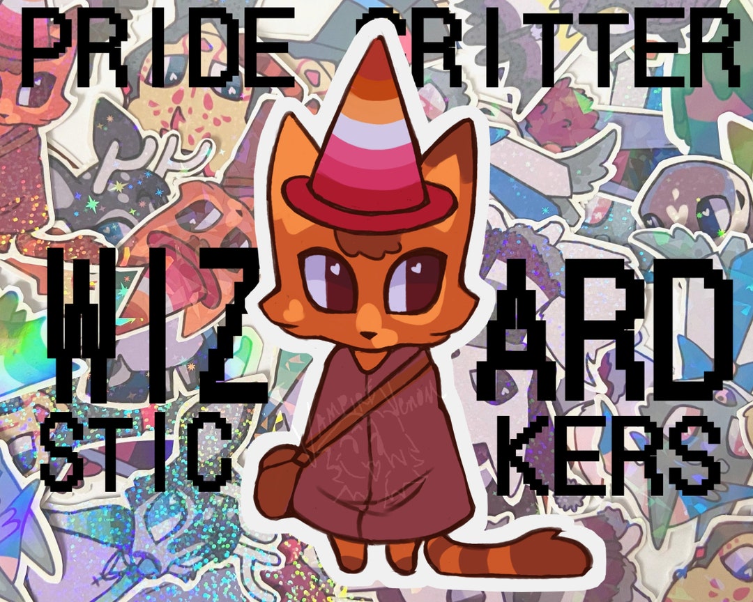 Lesbian Pride Cat Wizard Holographic Sticker - Etsy