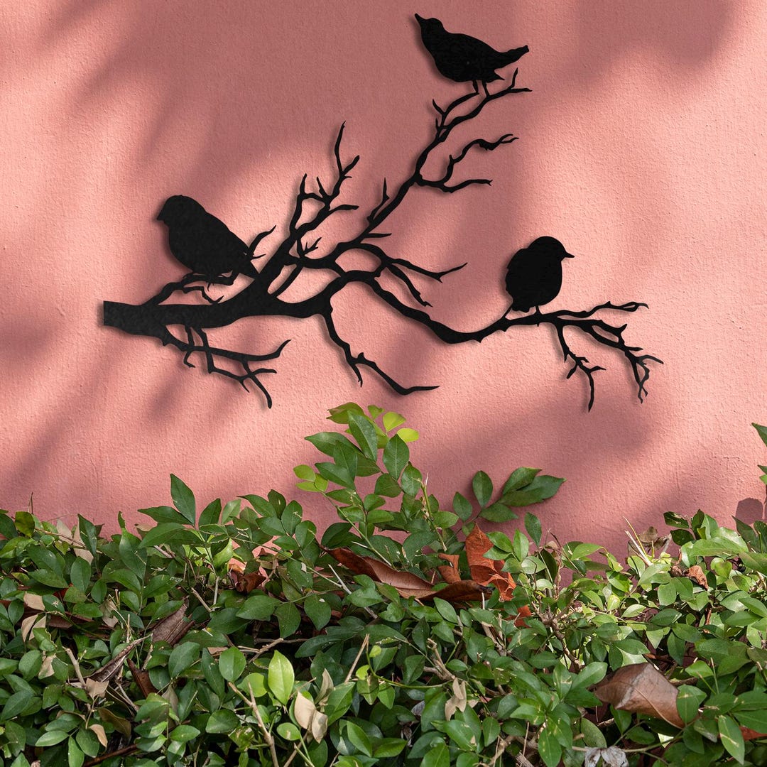 Bird Metal Wall Art, Nature-inspired Decor, Garden & Home Wall Hanging ...