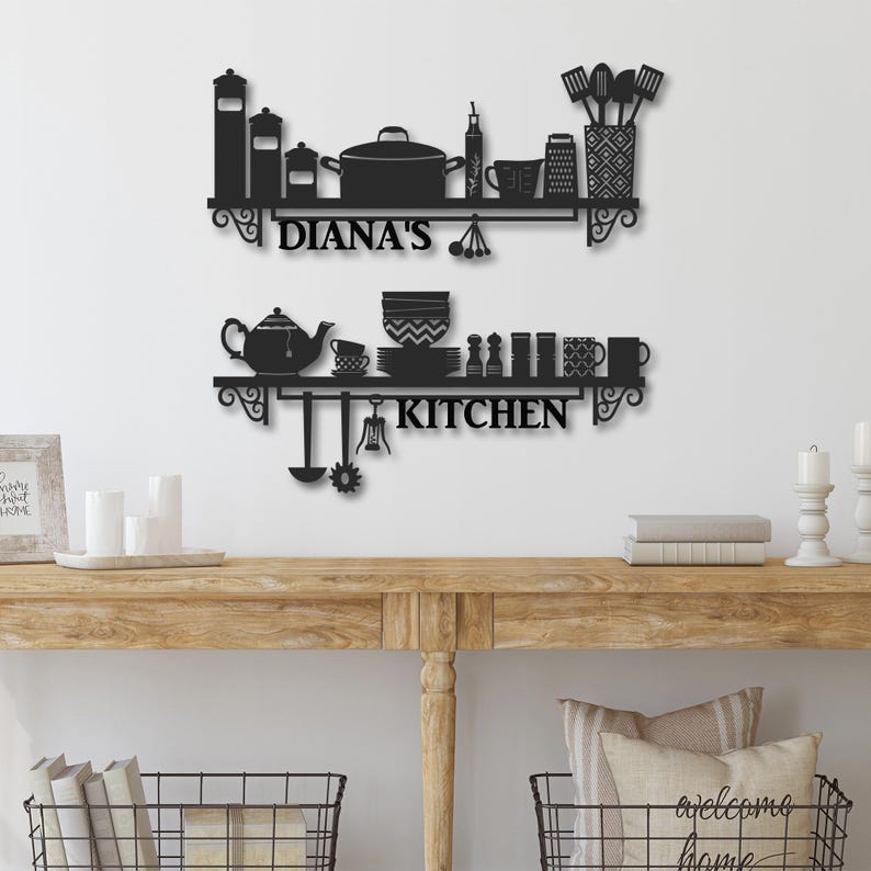 Personalized Metal Kitchen Wall Sign - Personalized Kitchen Decor Metal ...