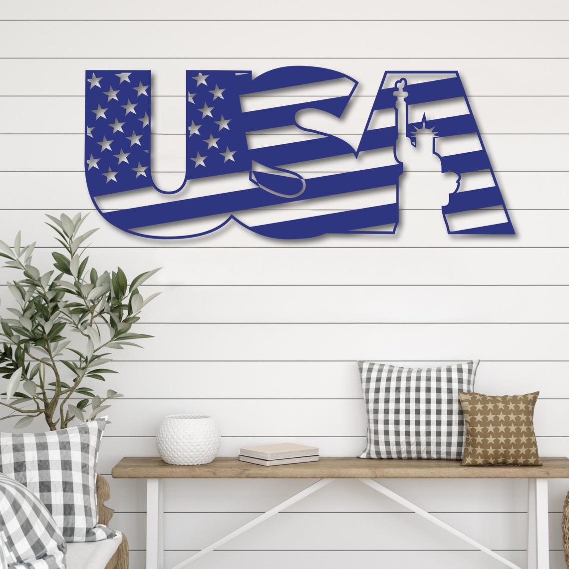 Metal Wall Sign With America Flag Colors, A Gift for Patriots, US ...