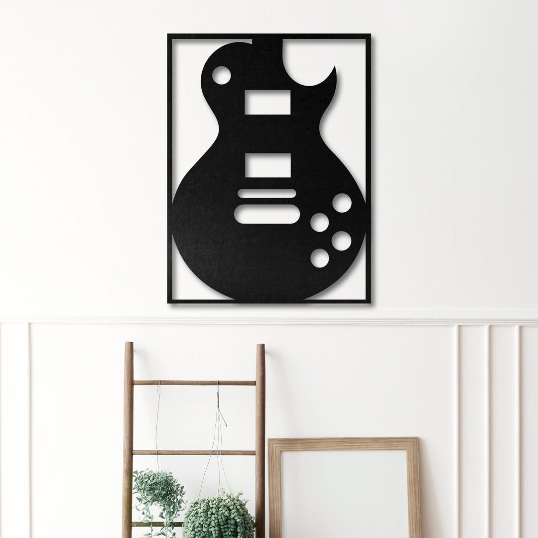 Guitar Metal Wall Art, Music Room Wall Sign, Electric Guitar Metal Wall ...