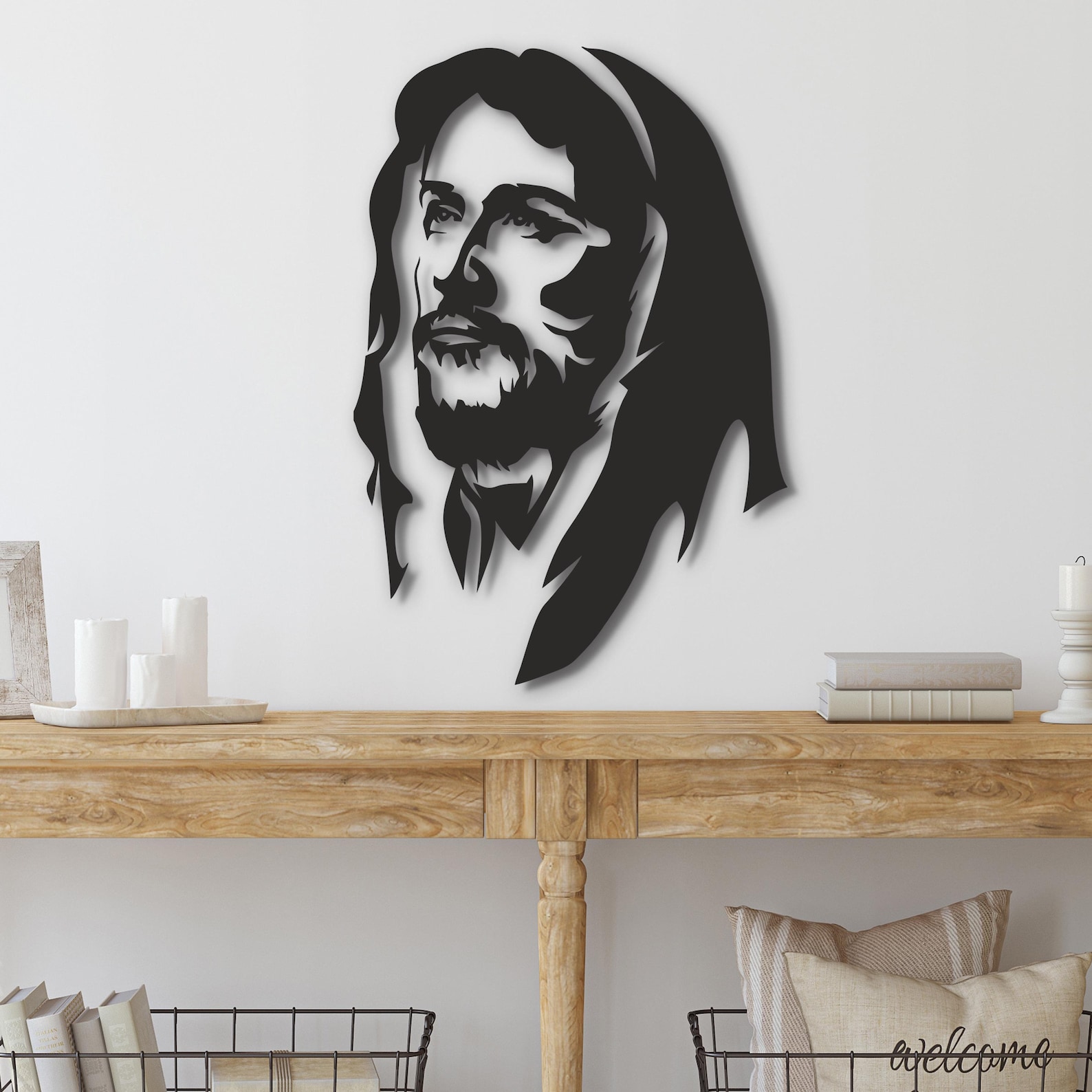Jesus Christ Metal Sign, Religious Wall Art, Jesus Portrait ...
