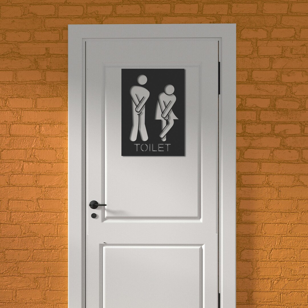 WC DOOR SIGNS, Bathroom Sign, Metal Sign for Toilet Door, Toilet Sign ...