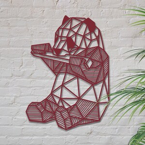 Geometric Panda Metal Wall Art Modern Panda Decor for Kids' Room ...