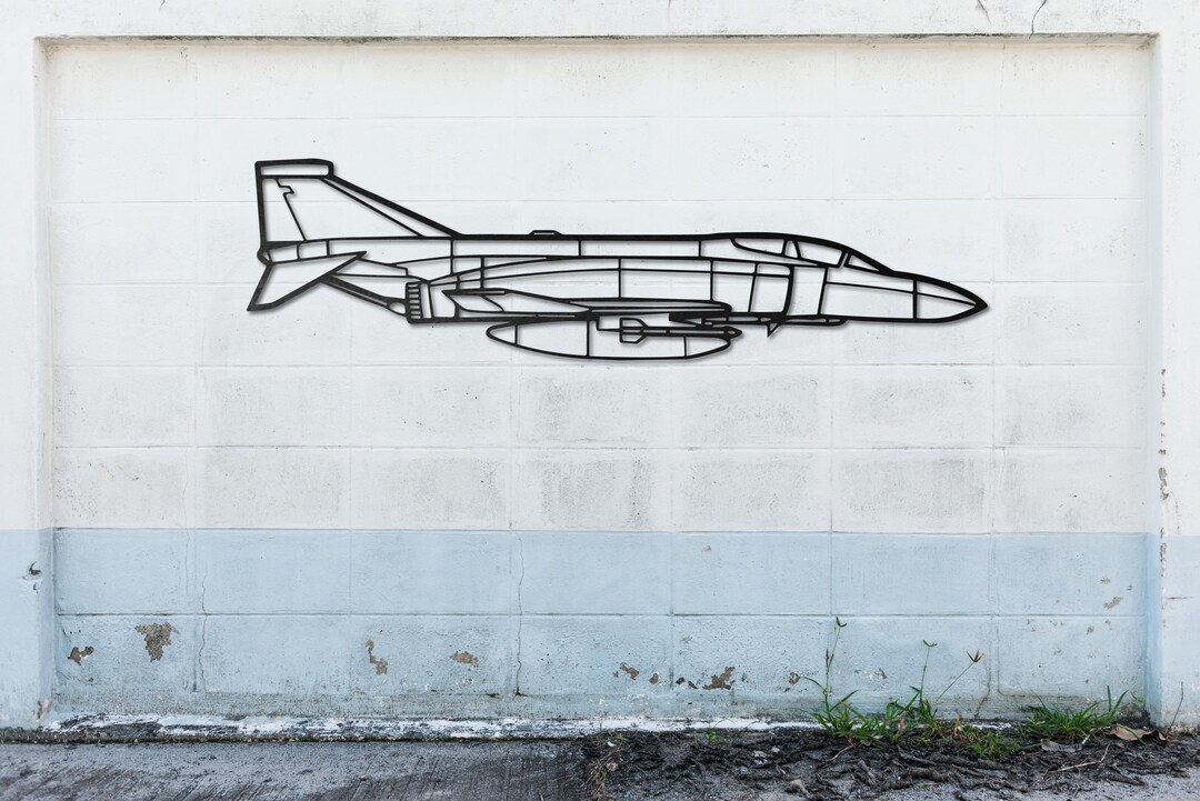 40" RAF F-4K Phantom Airplane Metal Wall Art, Pilot Gifts, LED Plane ...