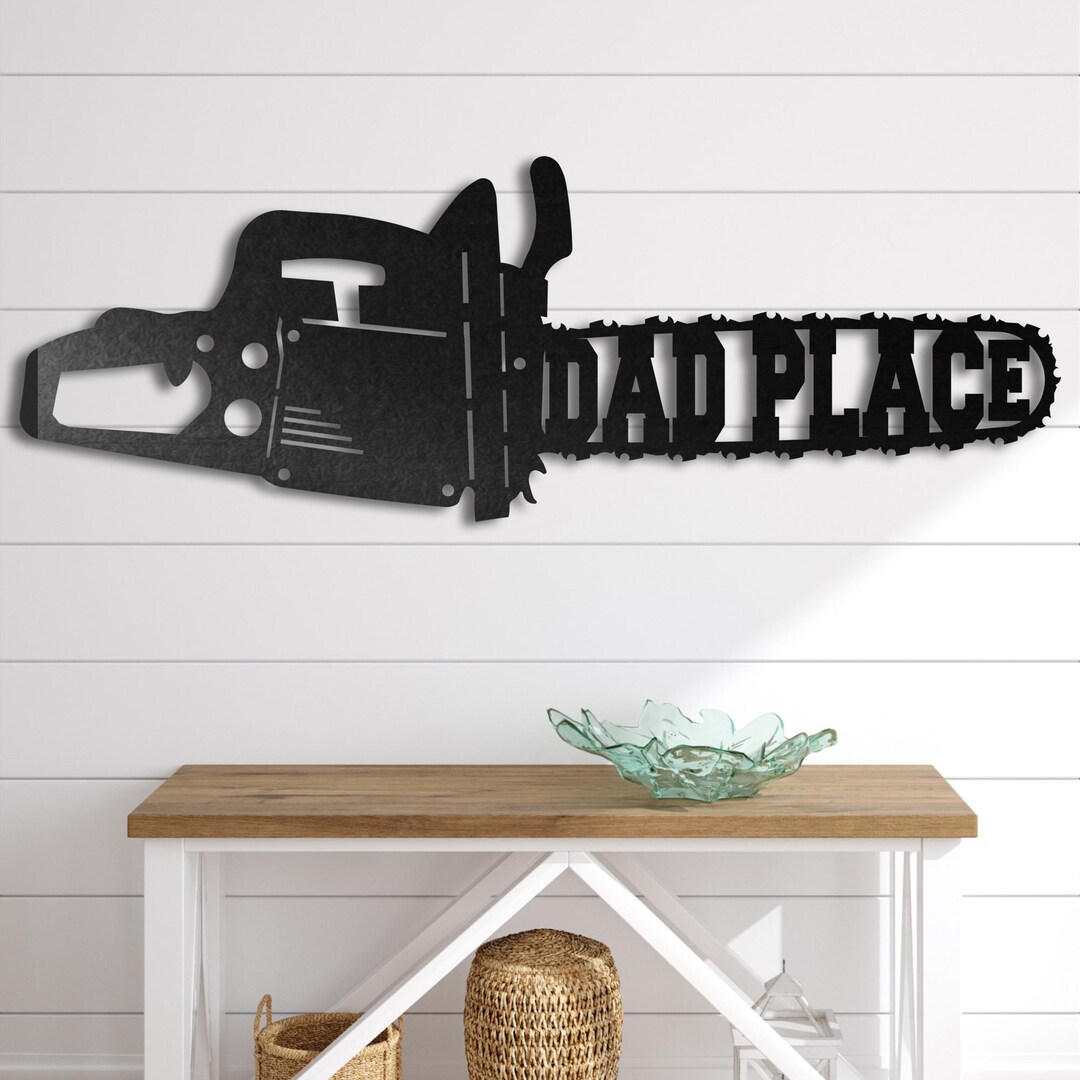 Chainsaw Led Metal Wall Art, Man Cave Decor, Rustic Saw Blade Sign, Dad ...
