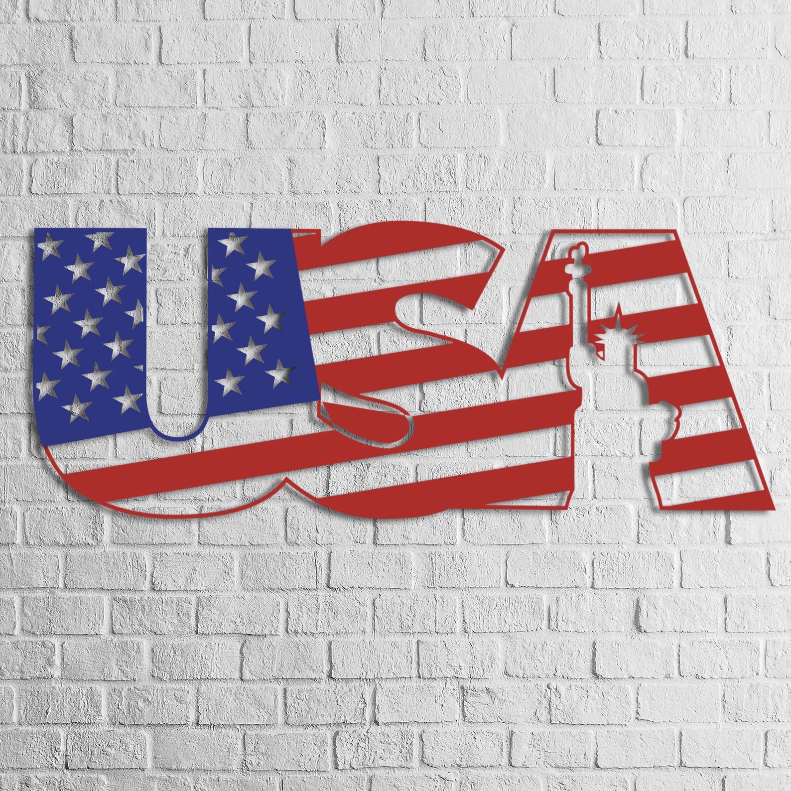 Metal Wall Sign With America Flag Colors, A Gift for Patriots, US ...