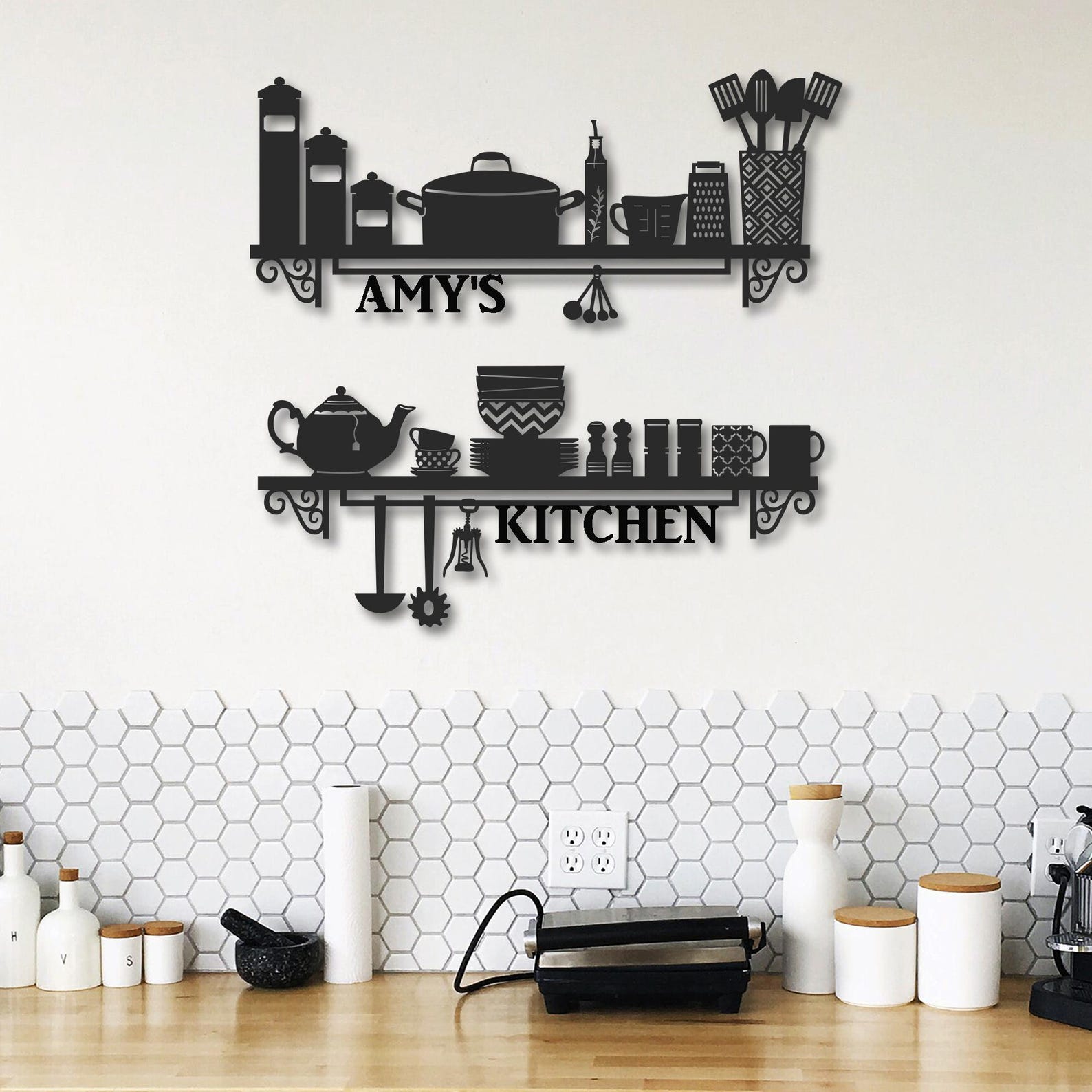 Personalized Metal Kitchen Wall Sign - Personalized Kitchen Decor Metal ...