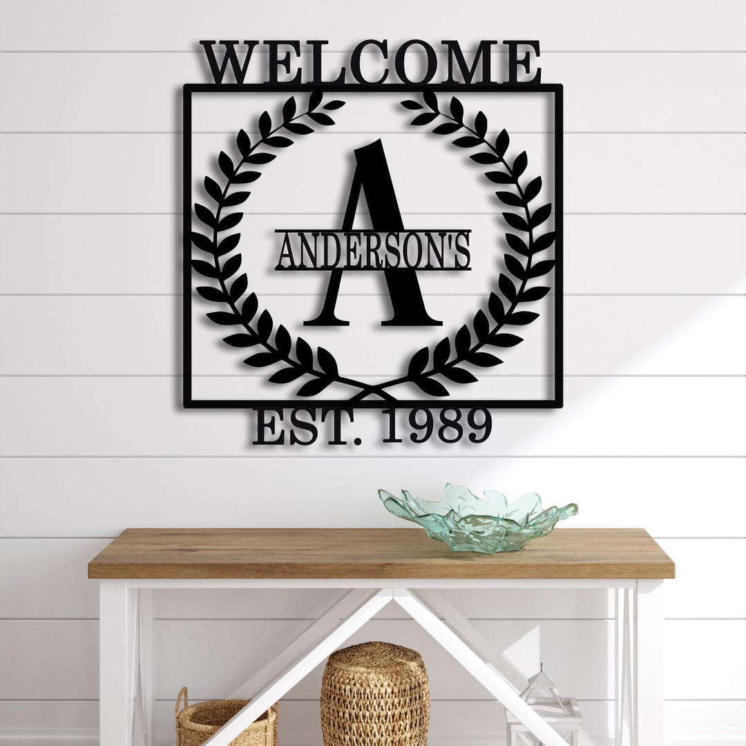 Custom Welcome Family of Life Name Sign, Personalized Metal Wall Art ...